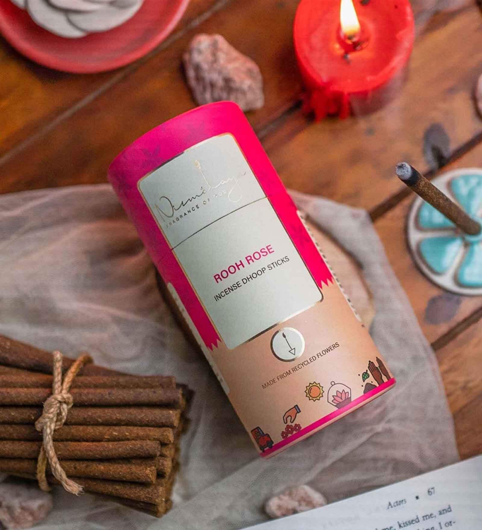 Buy Rooh Rose Dhoop Sticks for Pooja 40 Sticks at 10% OFF by Nirmalaya ...