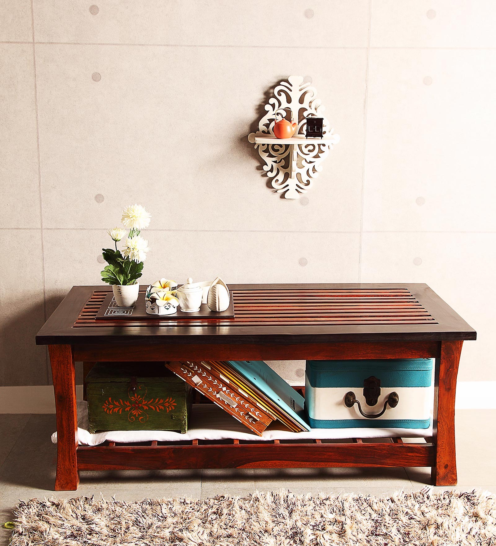 Buy Rosario Coffee Table in Dual Tone Finish by Woodsworth Online ...
