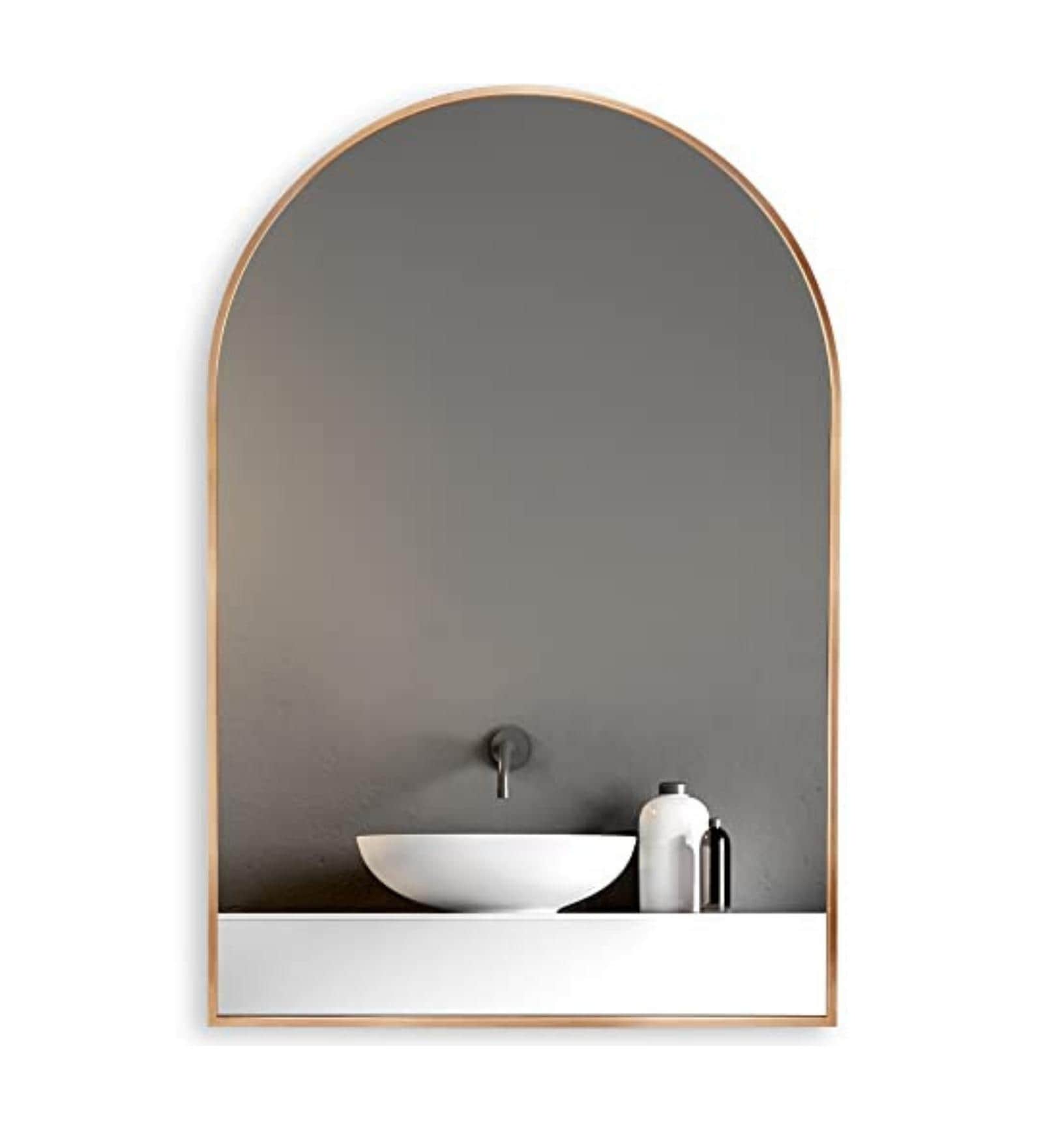 Buy 24 Inch RoseGold Arch Mirror in Steel Frame at 29% OFF by CasaGold ...