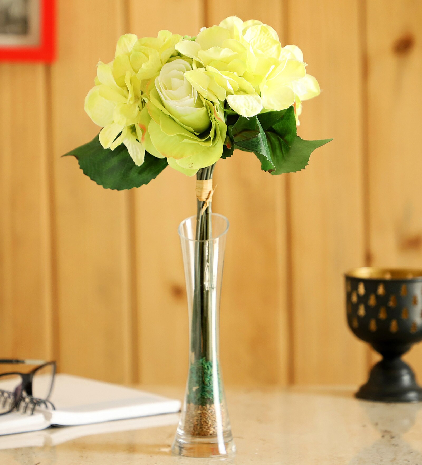 Buy Rose Green Plastic Flower bunch without pot by Ferns N Petals at 27 ...