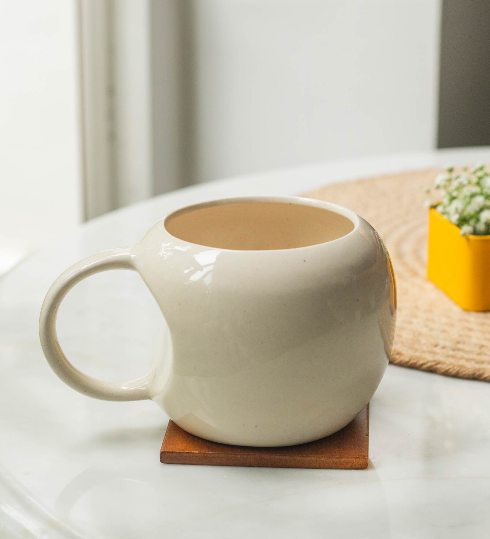 Buy Round Ceramic Cup Beige at 43% OFF by 10Club | Pepperfry
