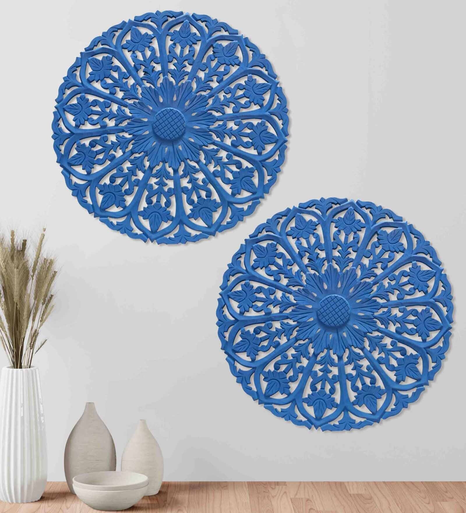 Buy Round MDF Wall Panel in Blue Colour at 52% OFF by Timberly | Pepperfry