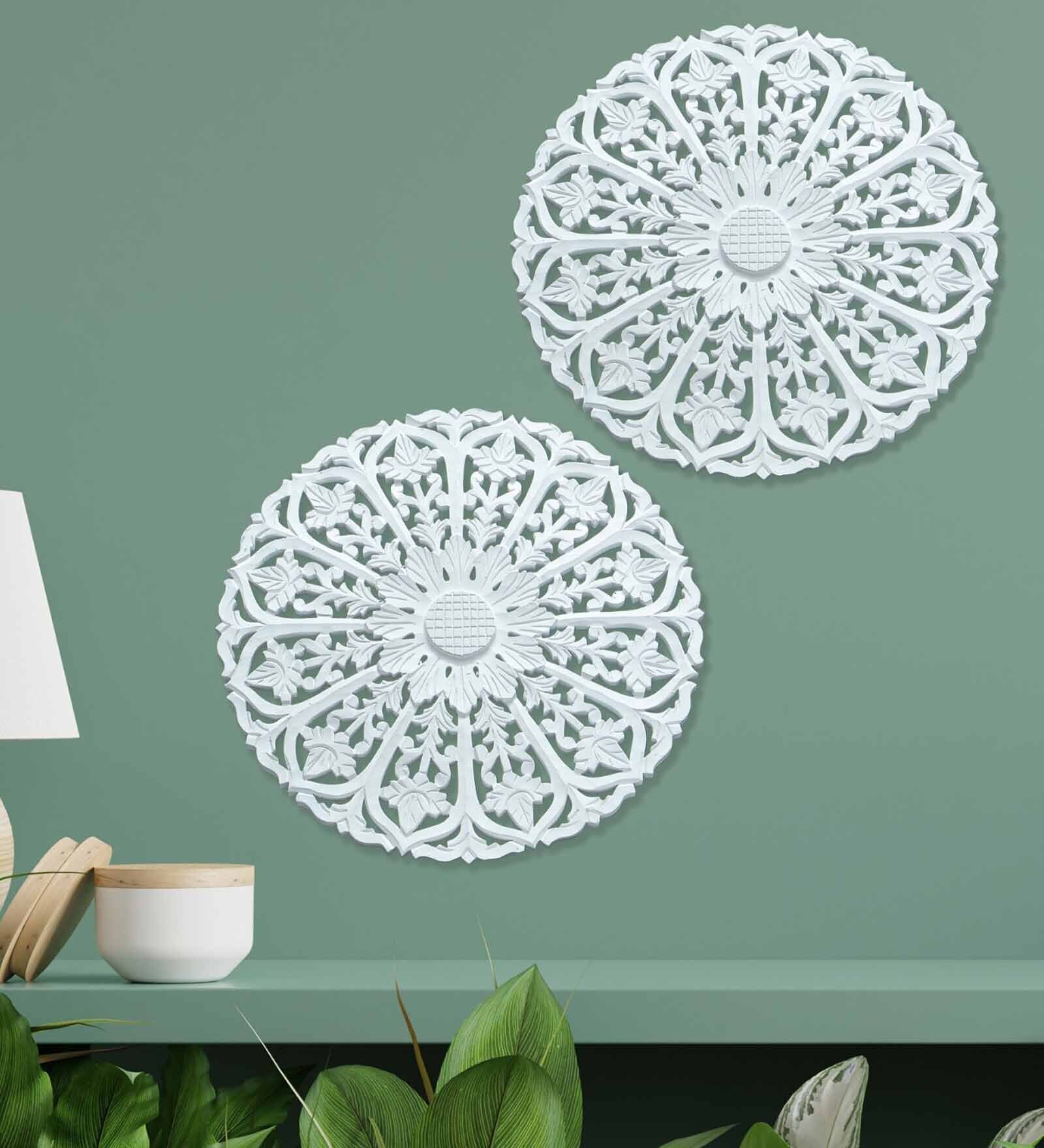 Buy Round MDF Wall Panel in White Colour at 52% OFF by Timberly | Pepperfry