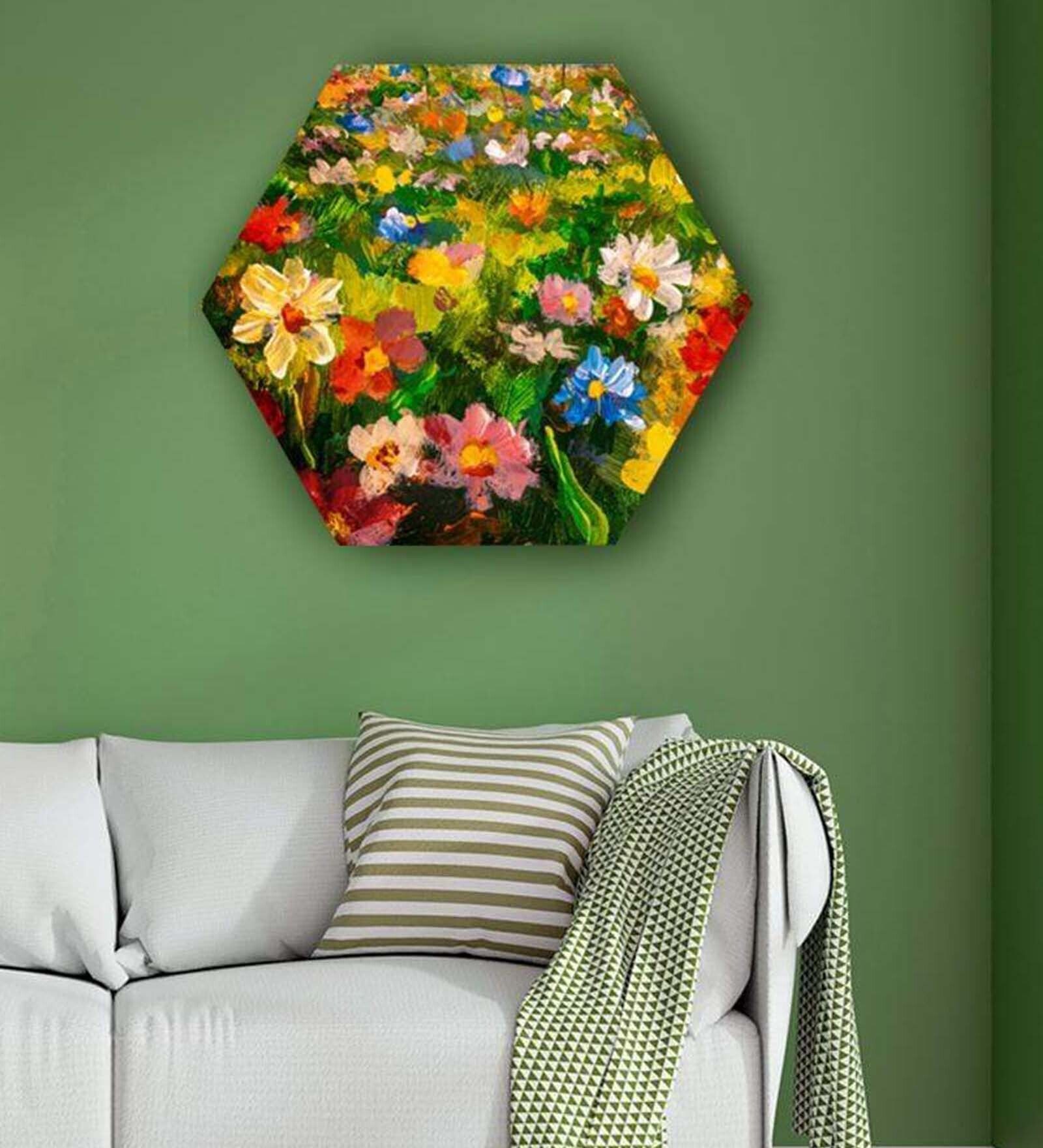 Buy Round Multicolour In The Colors Of Spring Canvas Art Print By The ...