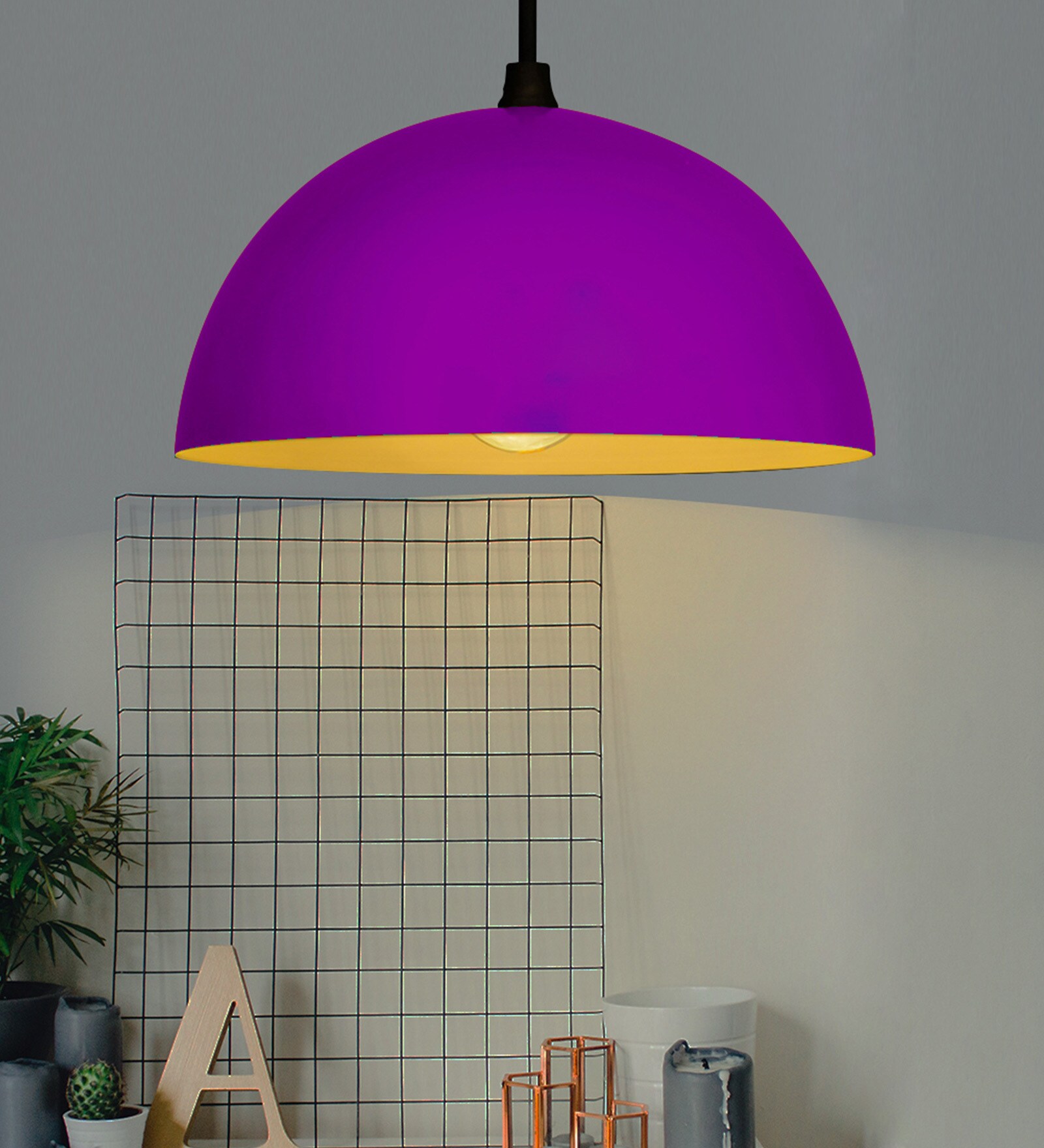 Buy Round Violet Iron Single Hanging Light by Aymh at 27% OFF by AYMH ...