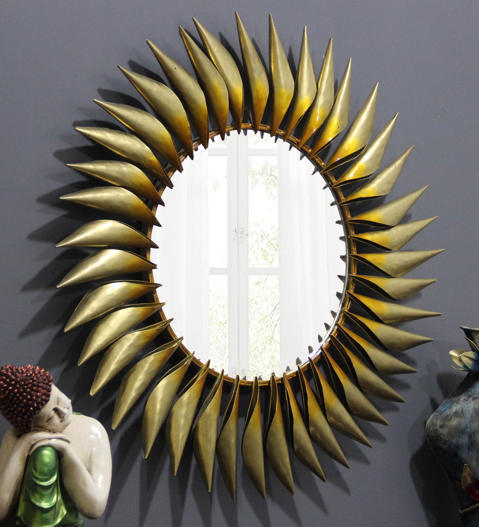 Buy Gold Metal Creations Decorative Mirror at 25% OFF by Malik Design ...