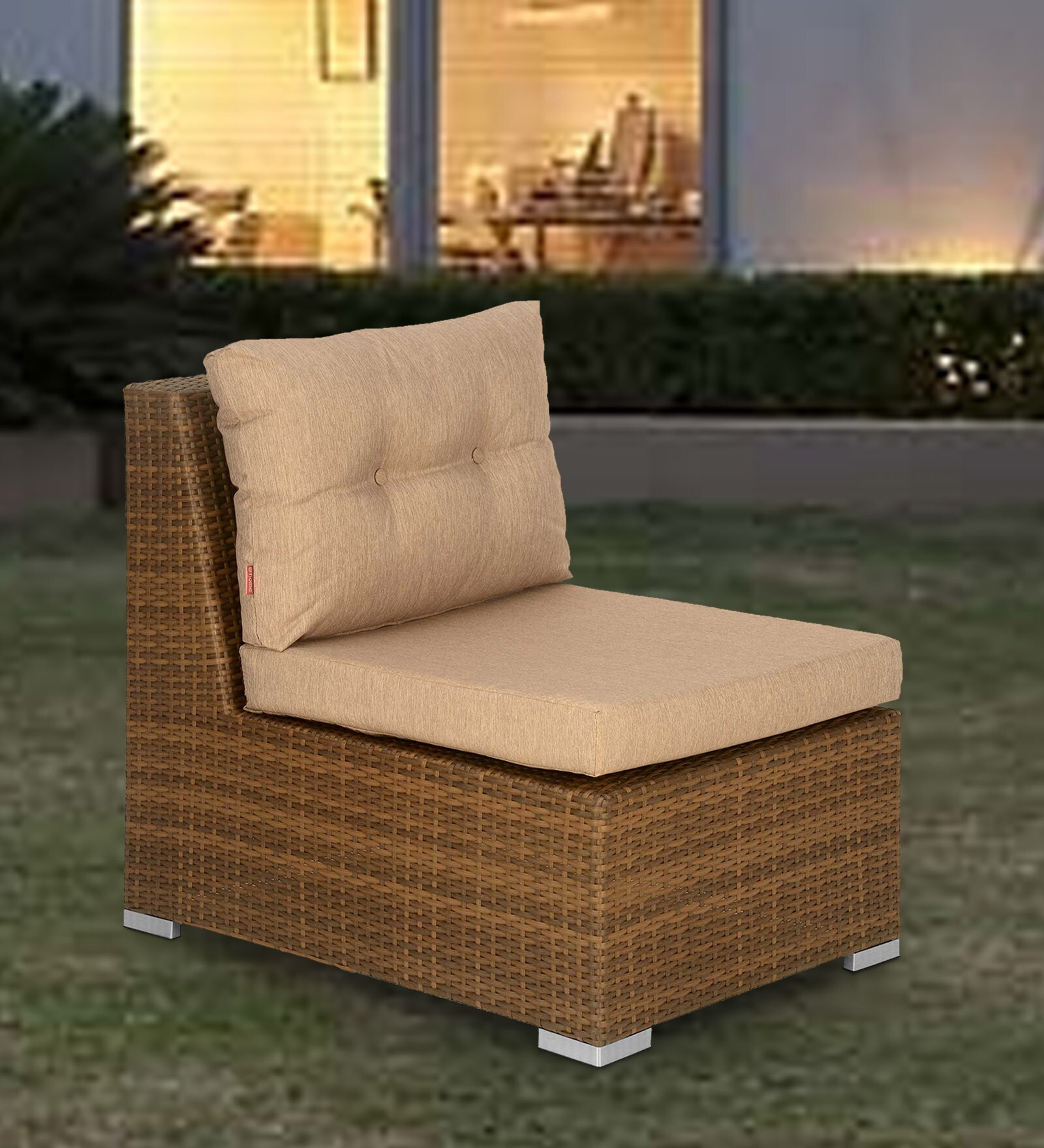 Buy Rover Garden Cushioned Chair in Tan Brown Finish by @home Online ...
