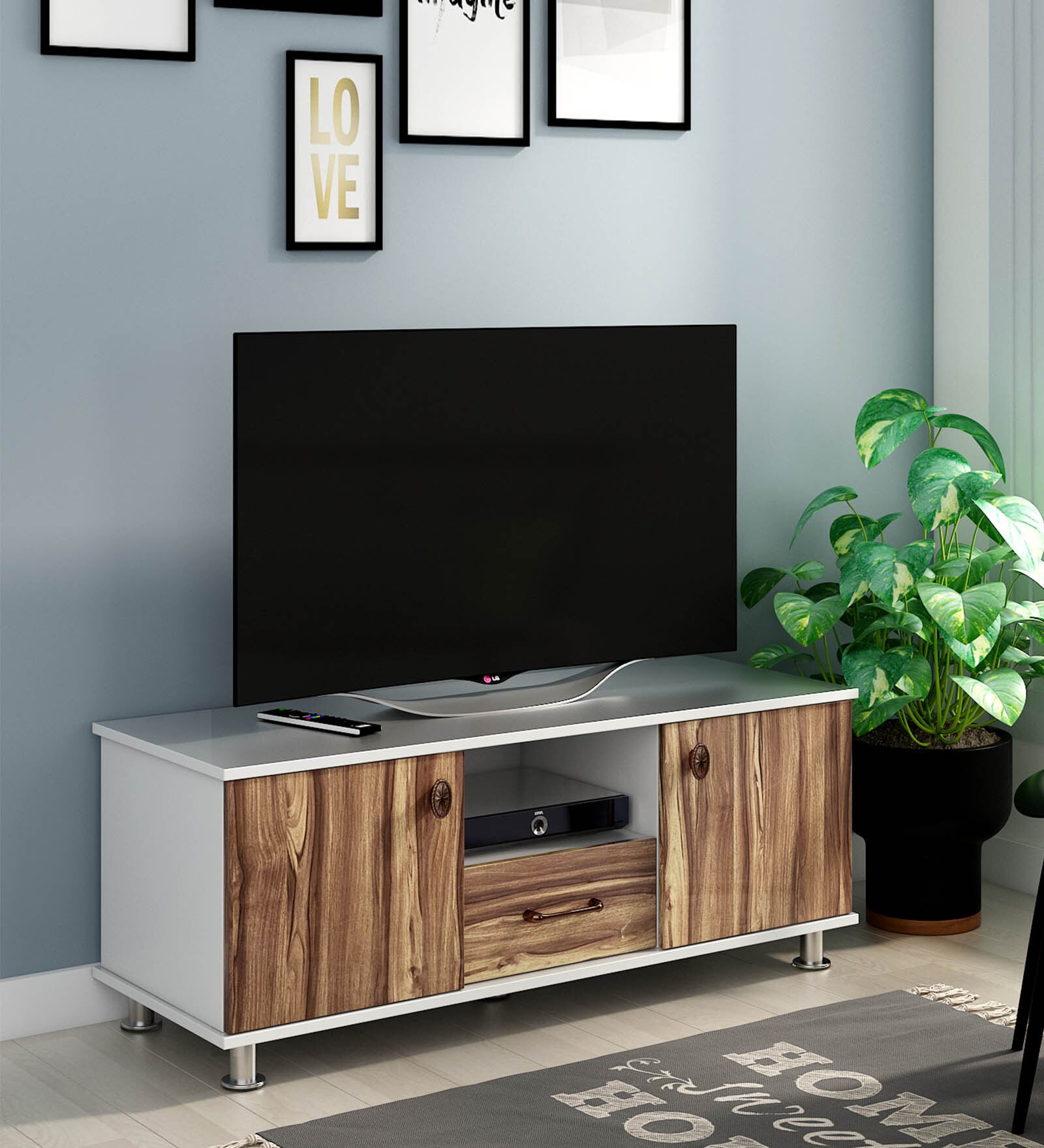 Buy Roxy TV Console for TVs up to 50\ in White & Antique Oak Finish at ...