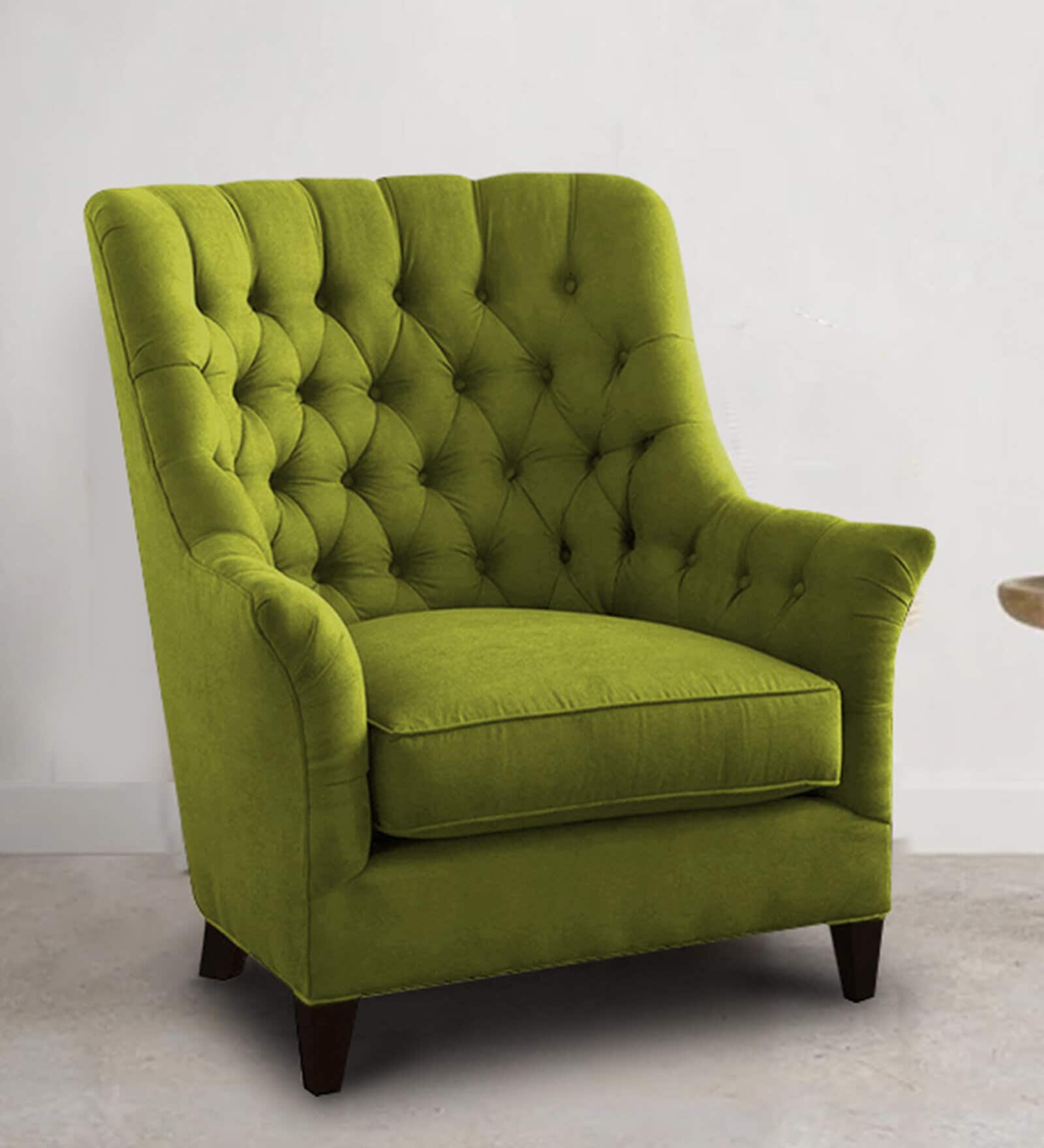 Buy Quench Fabric Lounge Chair in Olive Green Colour at 41% OFF by ...