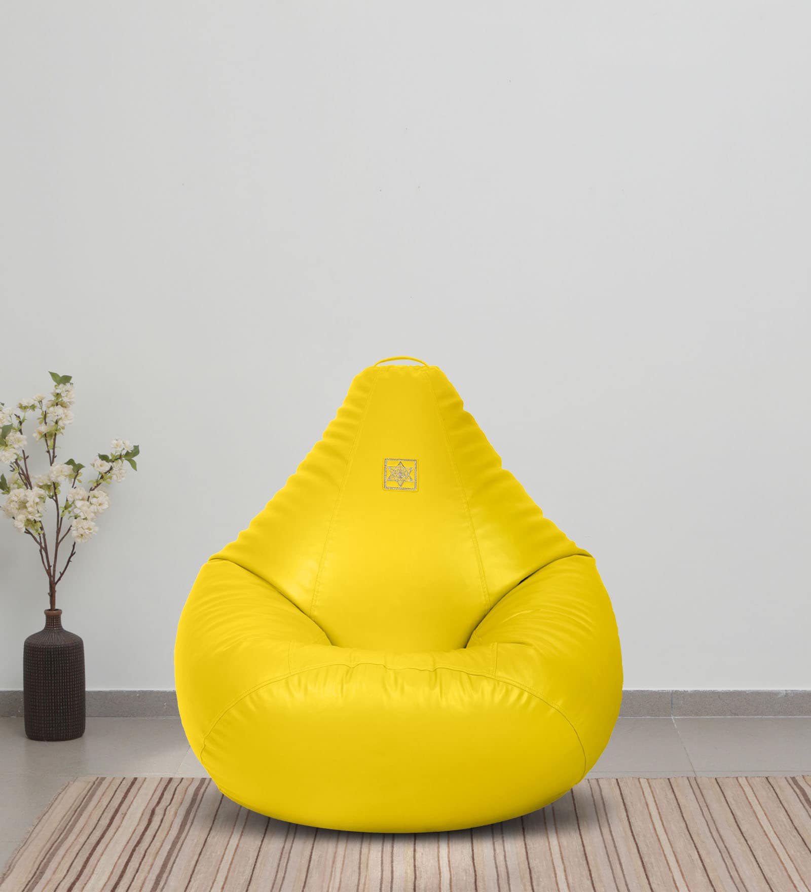 Buy Royal XL Leatherette Bean Bag with Beans in Yellow Colour at 28% ...