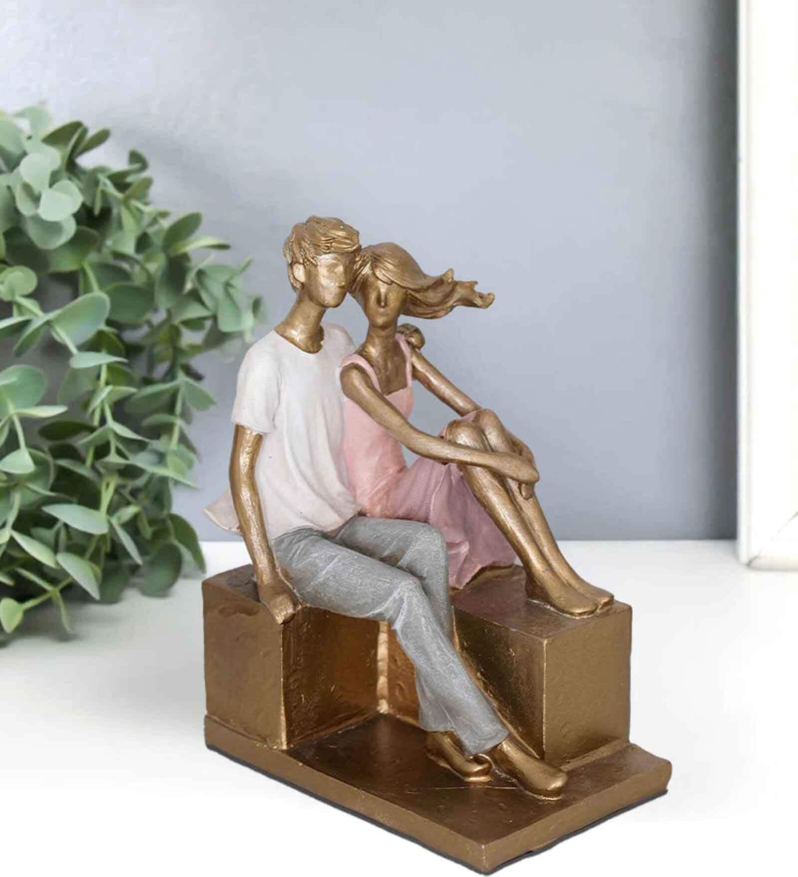 Buy Couples On Bench Figurine Polyresin Felt Base Showpiece at 56% OFF ...