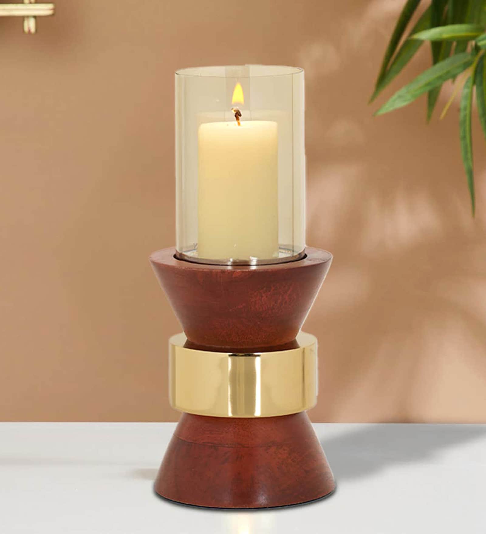 Buy Square Metal Taper Base Candle Holder Large Detachable Glass at 56% ...