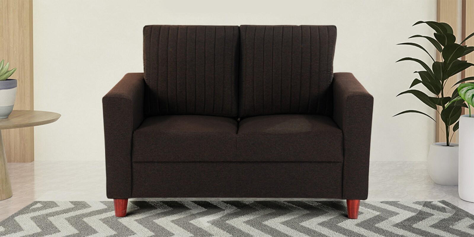 Buy Roman Fabric 2 Seater Sofa in Chocolate Brown Colour at 33% OFF by ...