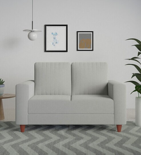 Buy Roman Fabric 2 Seater Sofa in Dusky Blue Colour at 49% OFF by ...