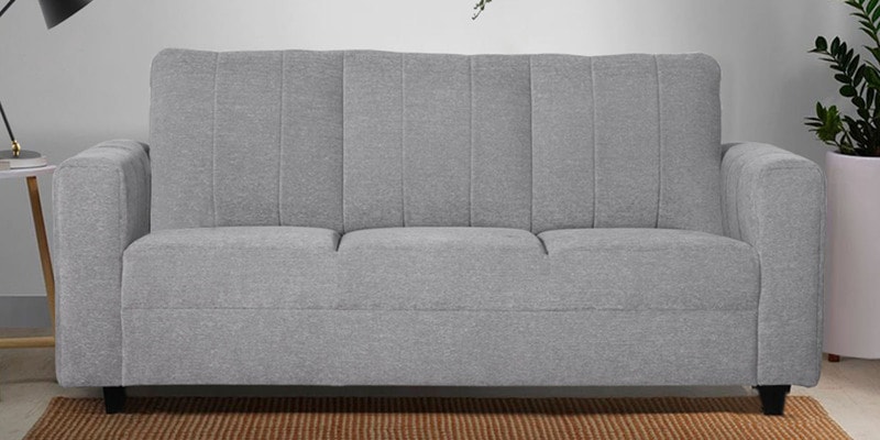 Buy Roman Fabric 3 Seater Sofa in Light Grey Colour by Neudot Online ...