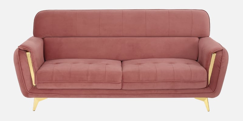 Buy Royal Fabric 3 Seater Sofa in Pink Colour Online - Contemporary ...