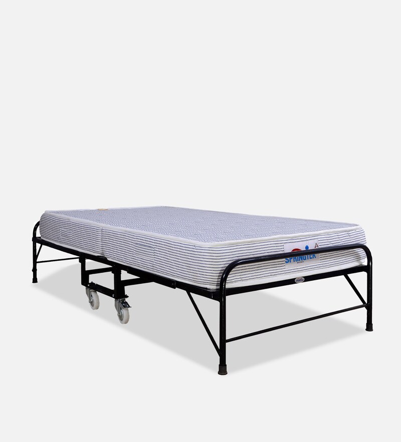 Buy Roll-Away Metal Folding Bed in Black Colour with Mattress by ...