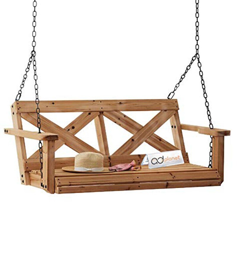 Buy Solid Wood Swing in Natural Brown Colour Online - Swings - Swings ...