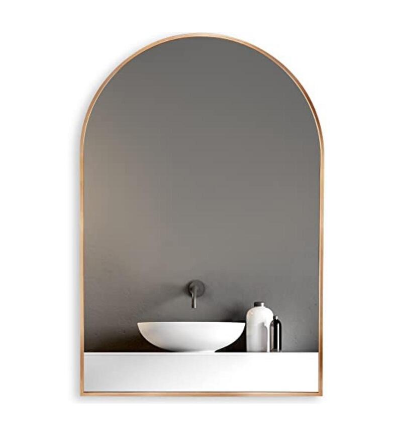 Buy Rose Gold Arch D shape Wall Mirror by Casagold Online - Wall ...