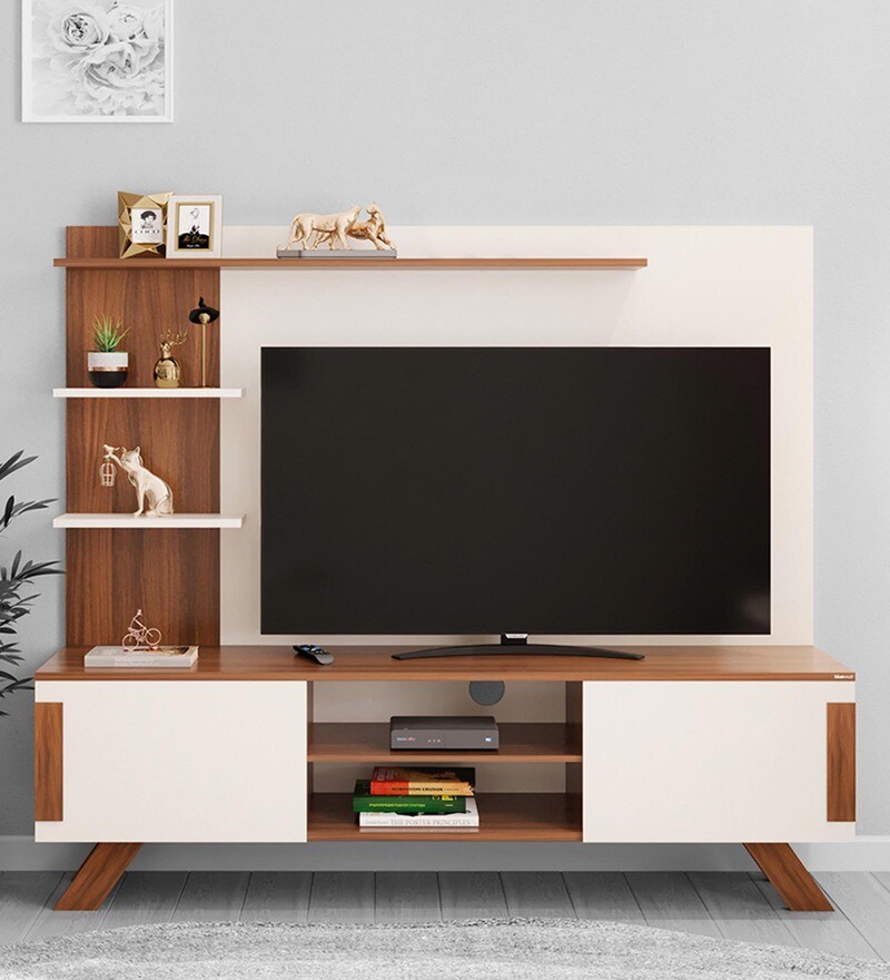 Buy Rowlet TV Unit in Walnut & White Finish for TVs up to 42\ by ...