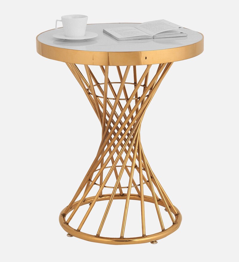 Buy Royal End Table in White Colour By Pansy Furniture Online ...