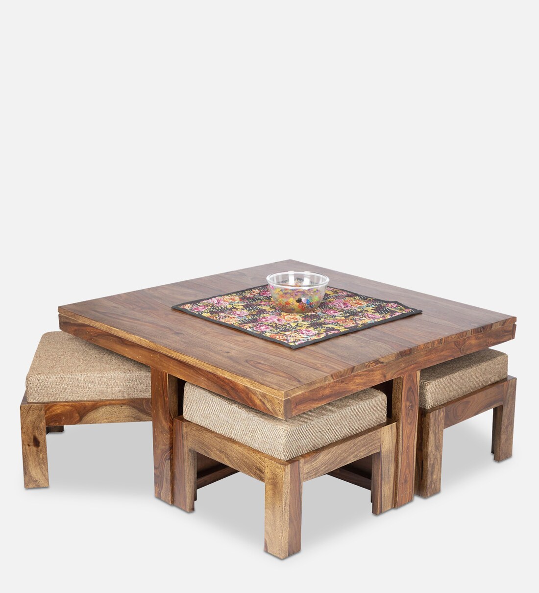 Buy Russell Sheesham Wood Nesting Coffee Table Set in Teak Finish with ...