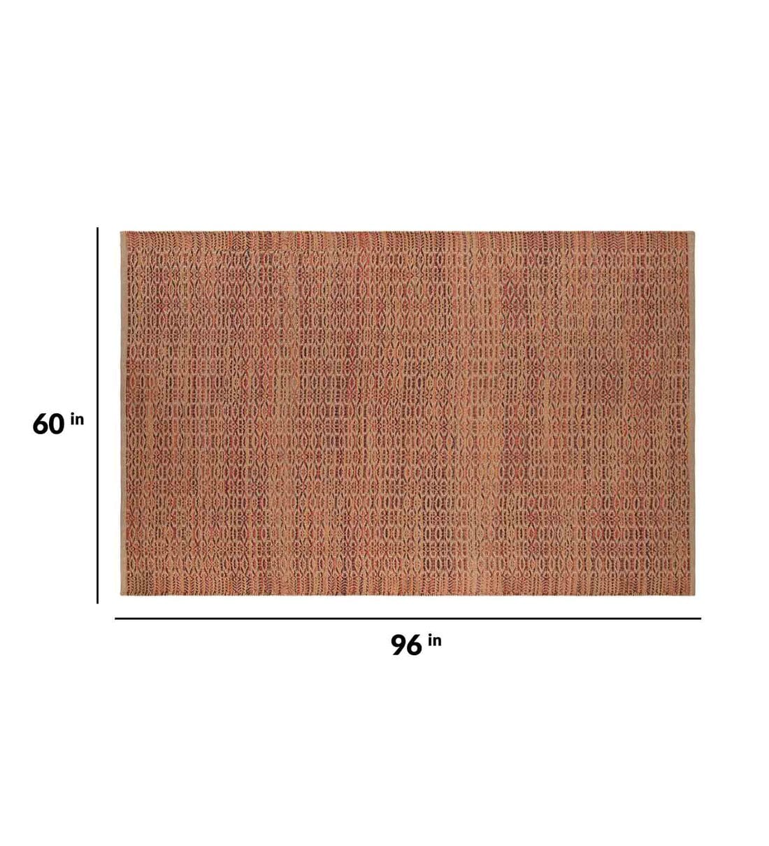 Buy Rust Jute Rayon Zola 5X8 Feet Hand-Woven Carpet by Saraswati Global ...