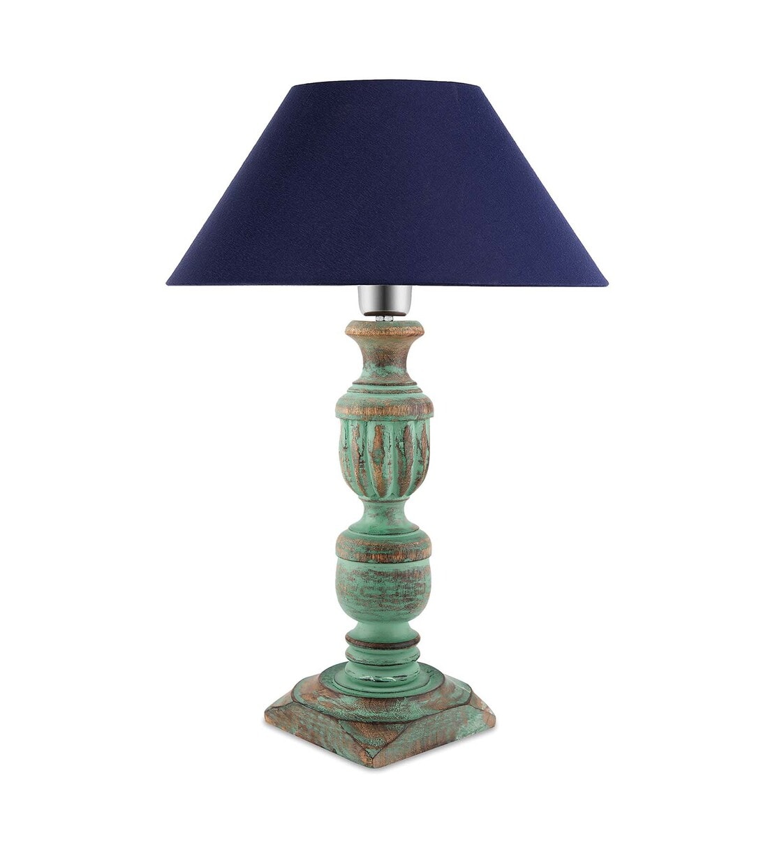 Buy Rustic Algae French Trophy Carved Table lamp with Empire Red Shade ...
