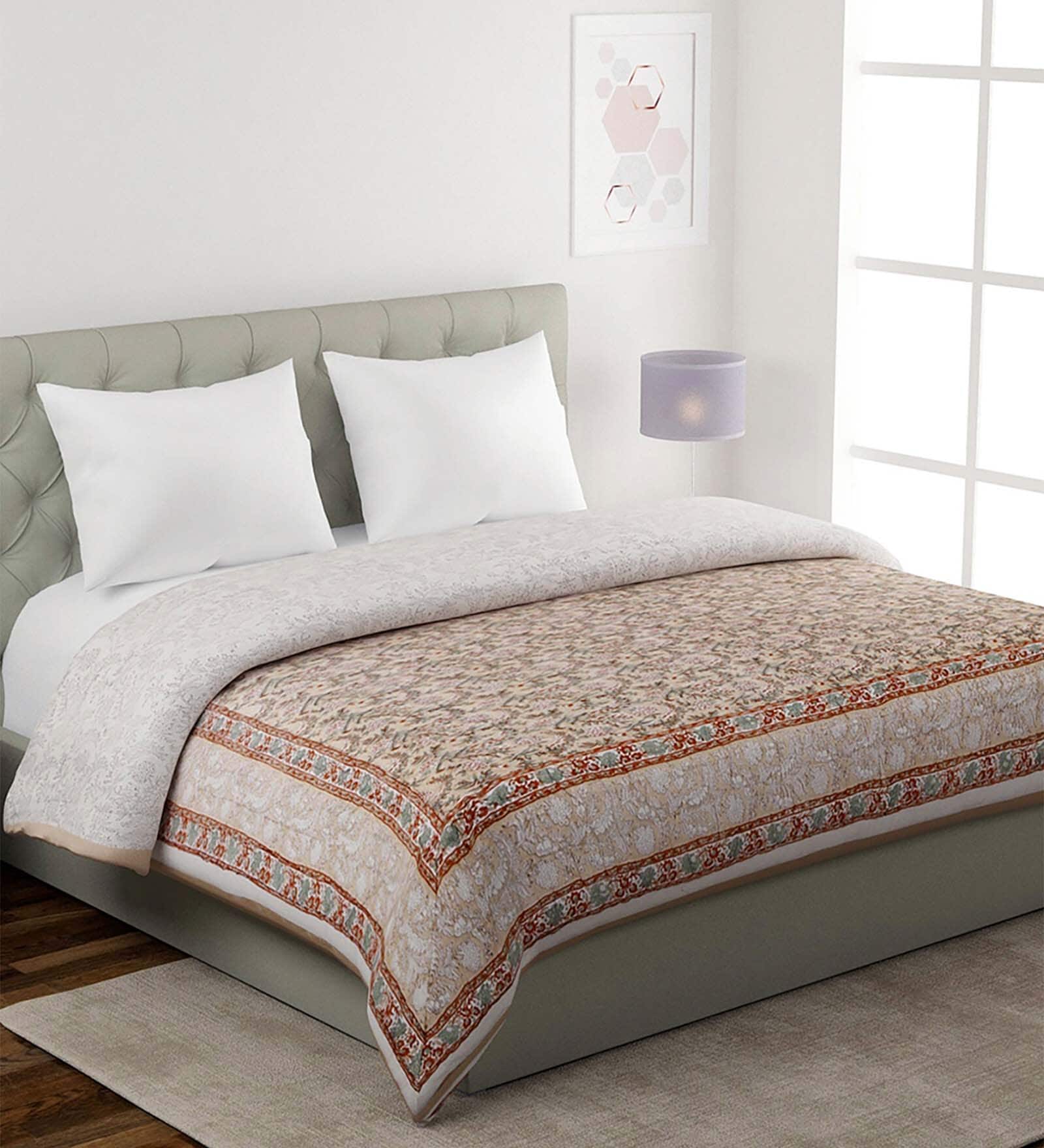 Buy Rust Cotton 170 GSM Double Bed Quilt by Fabindia by Fabindia ...