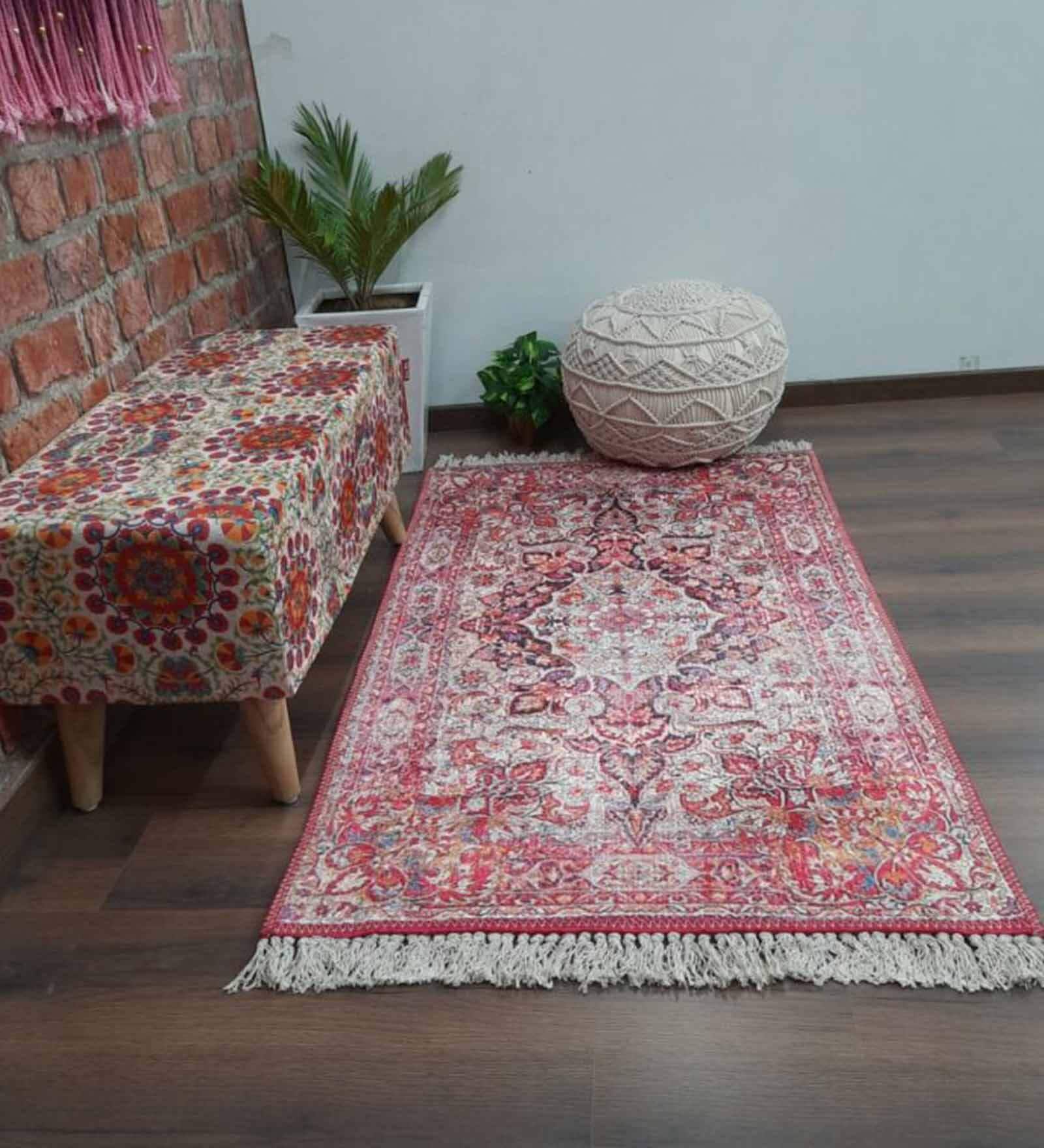 Buy Rust Persian Faux Silk 4 ft x 6 ft Hand Woven Carpet at 43% OFF by ...