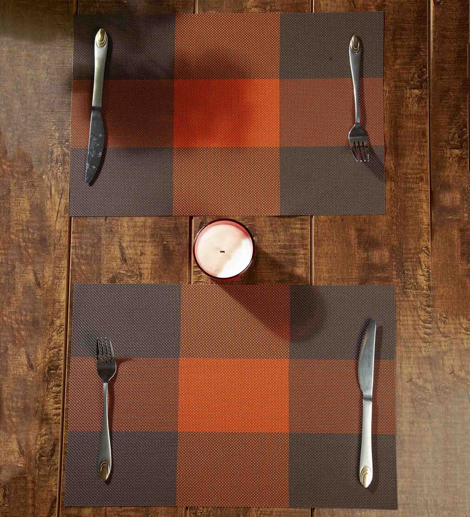 Buy Rust Vinyl 18 X 12 Inches Placemats (Set of 6) by Obsessions Online ...