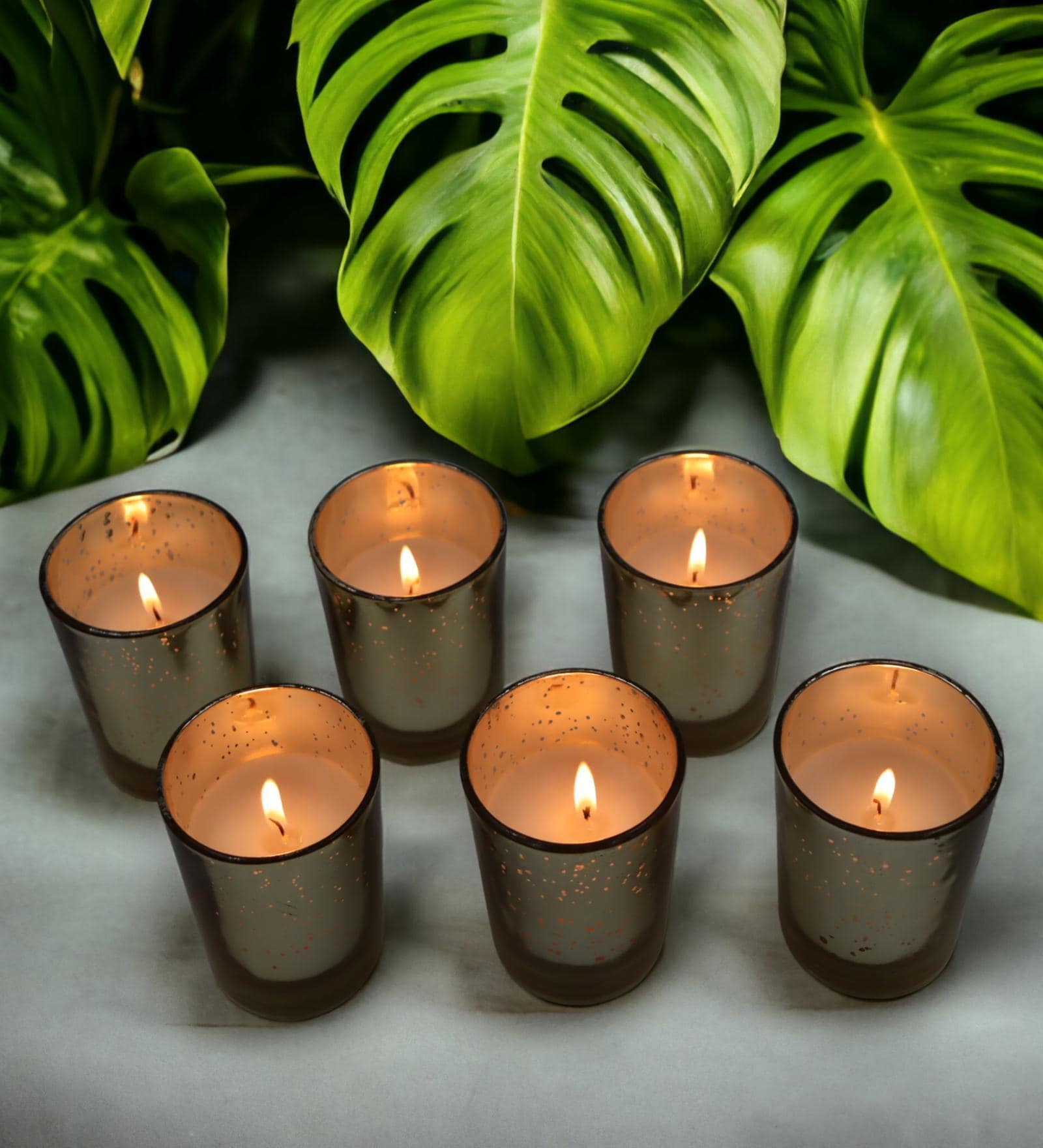 Buy Rustic Aroma Gold Glass & Wax (Pack of 6) Glass Candles at 17% OFF ...