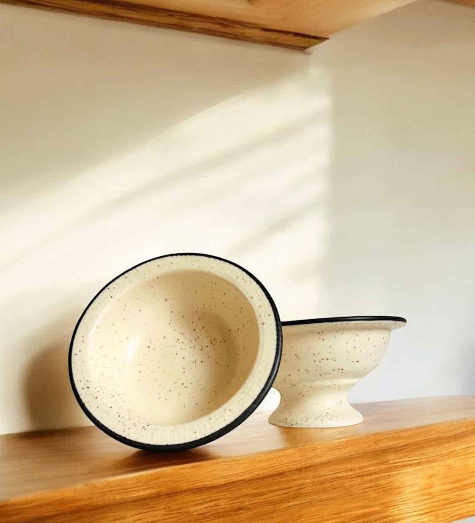 Buy Rustic Stone | Ceramic Monochrome Harmony Icecream Sundae Bowl ...