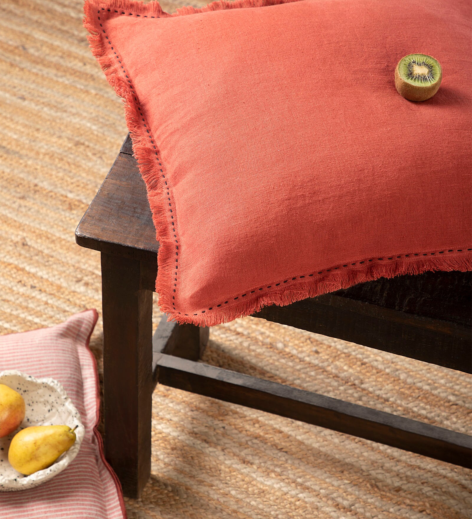 Buy Rust Solid Linen 18 x 18 Inches Cushion Cover by LIVE LINEN at 1% ...