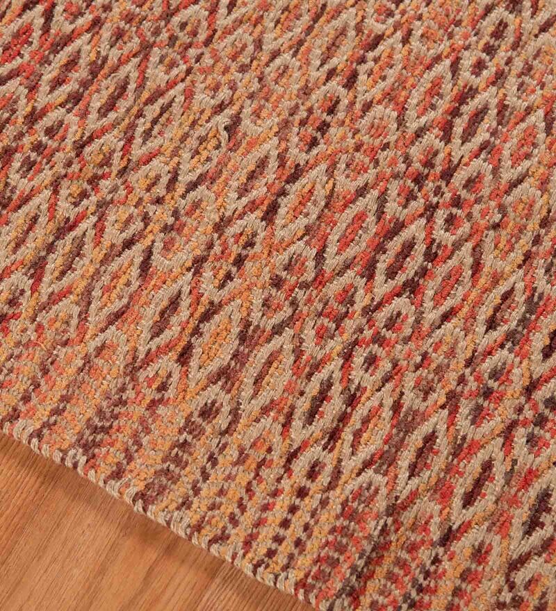 Buy Rust Jute Rayon Zola 5X8 Feet Hand-Woven Carpet by Saraswati Global ...
