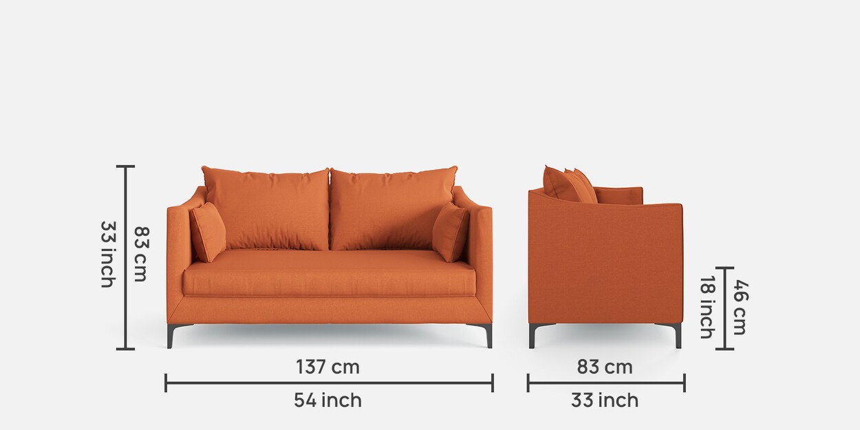 Buy Esteban Velvet 2 Seater Sofa In Rust Colour By Casacraft Online ...