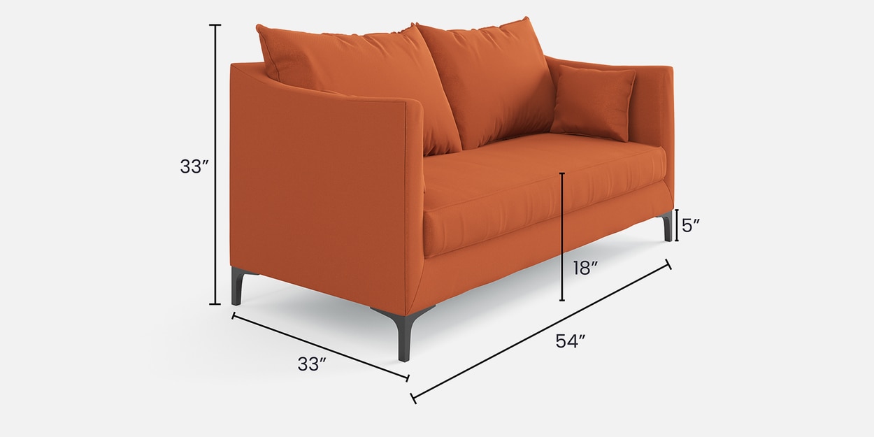 Buy Esteban Velvet 2 Seater Sofa In Rust Colour By Casacraft Online ...