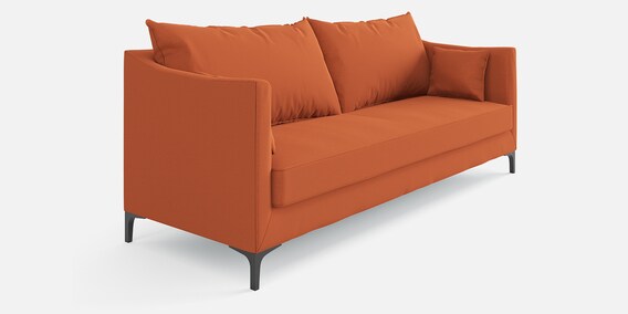 Buy Esteban Velvet 3 Seater Sofa In Rust Colour By Casacraft Online ...