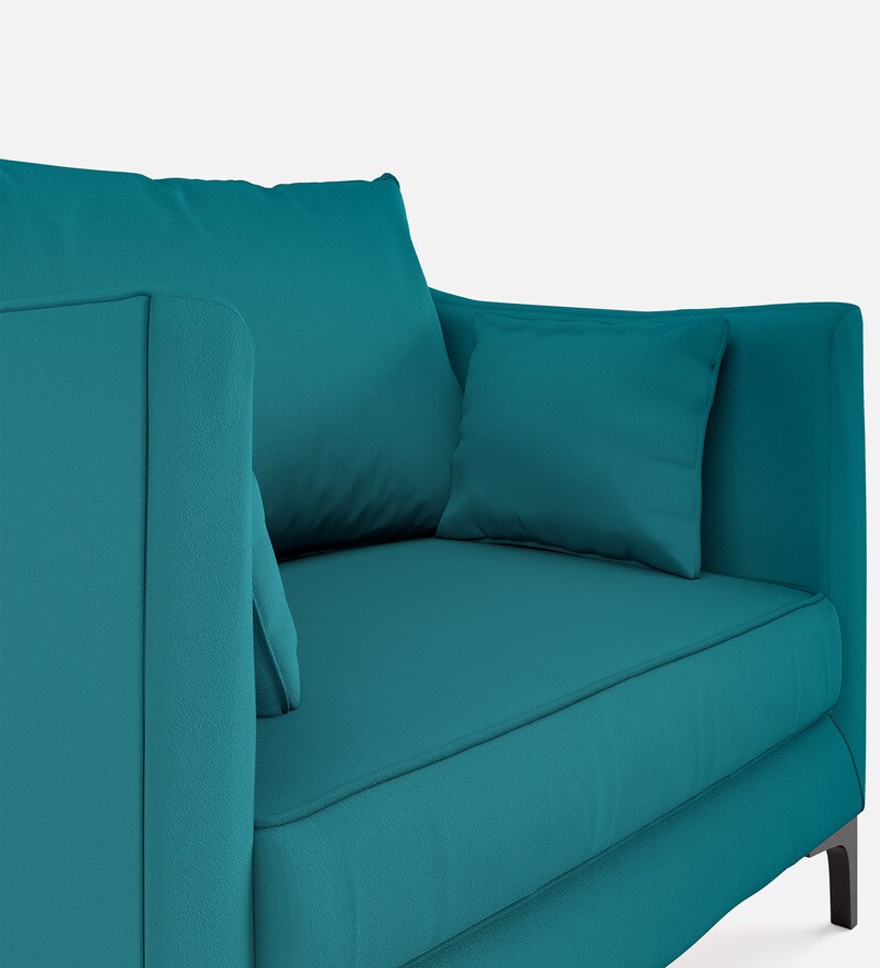 Buy Esteban Velvet 1 Seater Sofa In Turquoise Colour By Casacraft ...