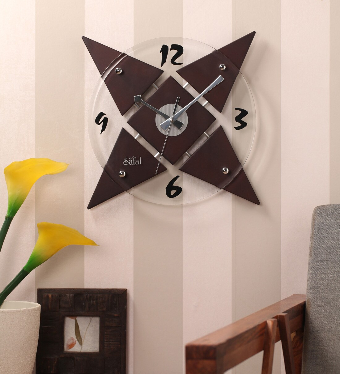 Buy Brown Engineered Wood Analog Wall Clock by Safal Quartz at 27% OFF ...
