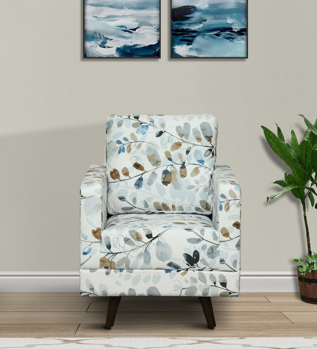 Buy Salvatore Fabric 1 Seater Sofa In Multicolour Online - Contemporary ...