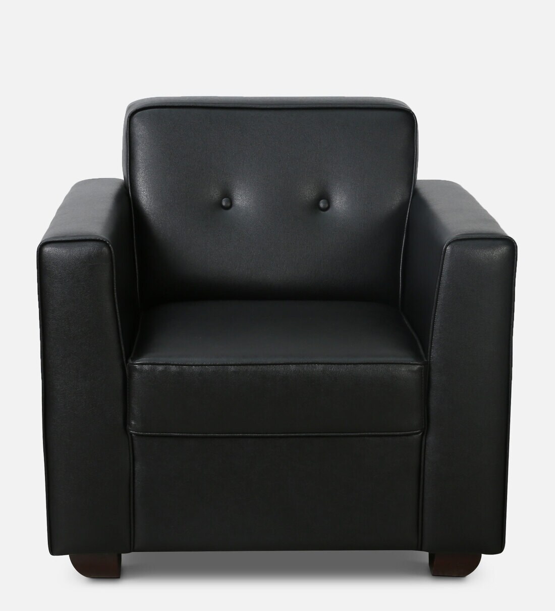 Buy Denia Leatherette 1 Seater Sofa In Black Colour By Woodsworth ...