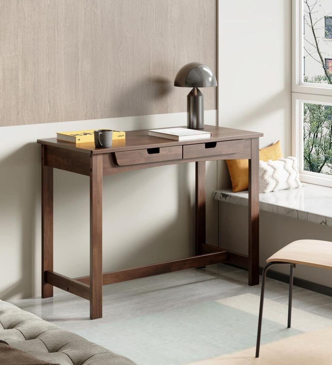 Buy Sanger Solid Wood Study Table in Irish Walnut Finish at 29% OFF by ...