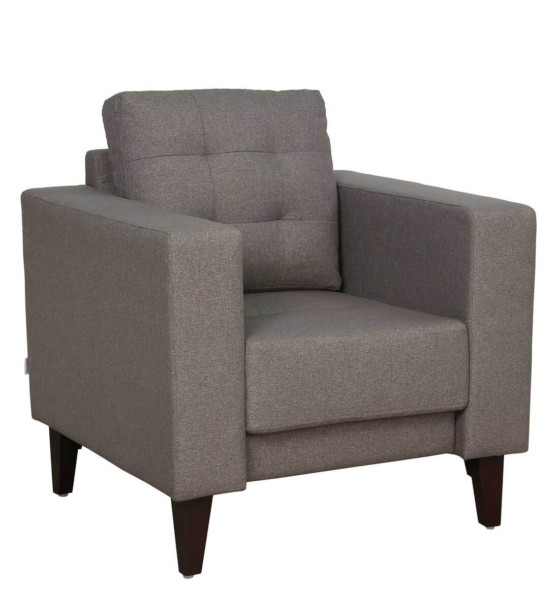 Buy Renata Fabric 1 Seater Sofa In Sandy Brown Colour By Woodsworth ...