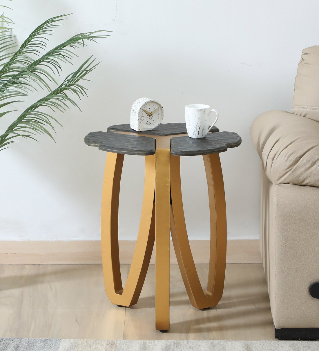 Buy Santos Metal Side Table In Gold Finish at 10% OFF by Casacraft from ...