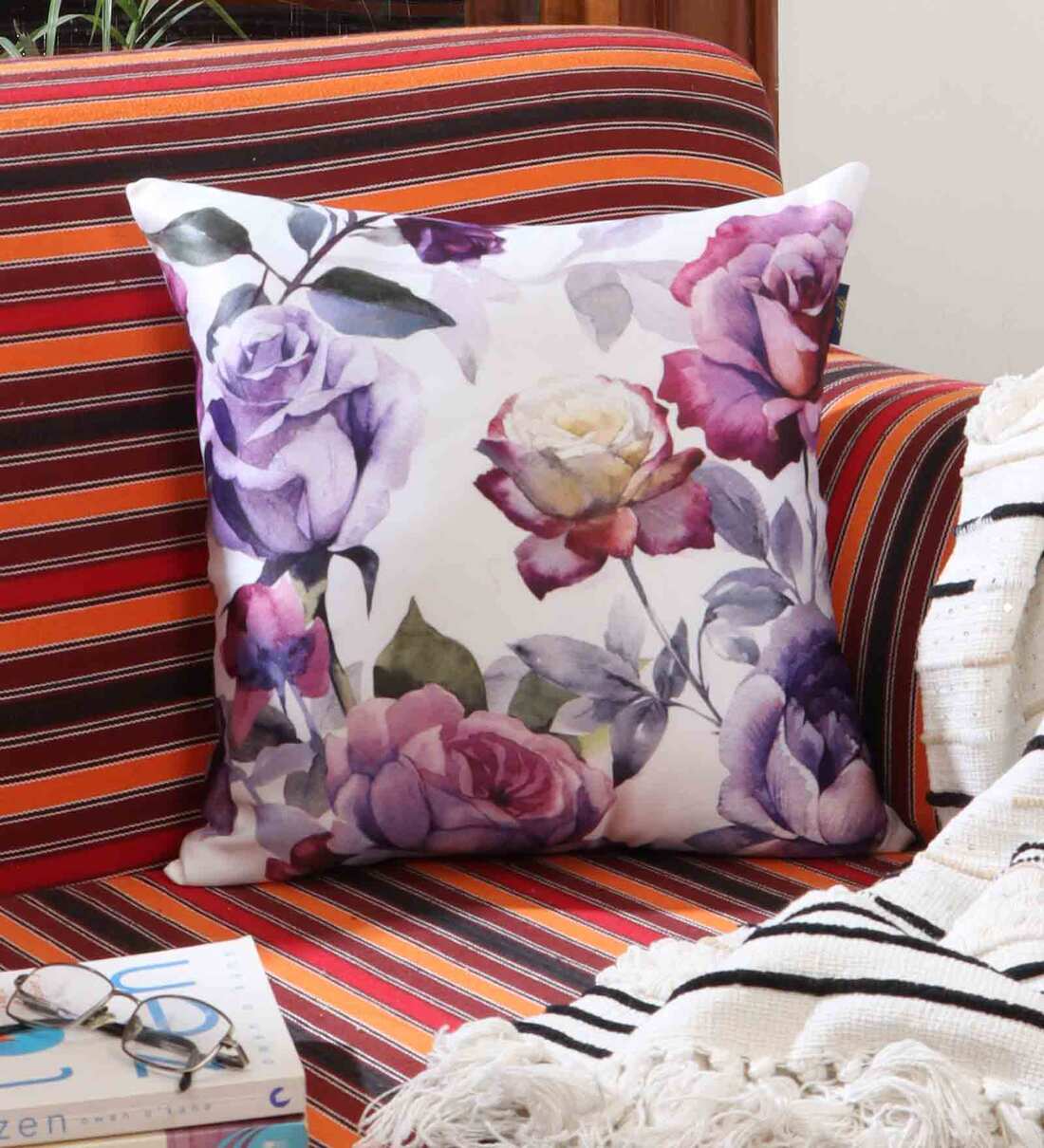 Buy Satin Multicolour 16 x 16 Inch Cushion Cover (Set of 1) by Ambbi ...