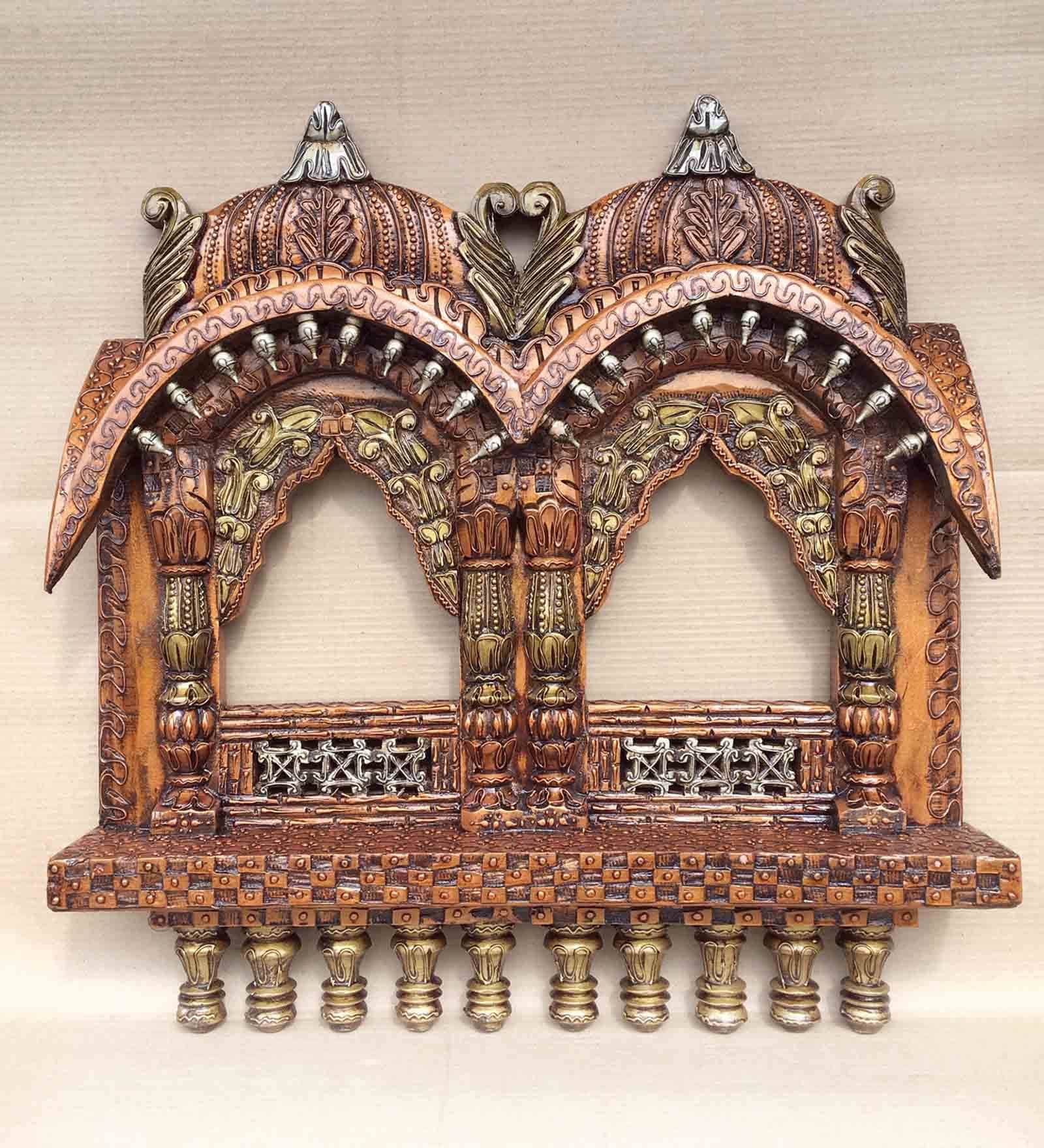 Buy Multicolour Mango Wood Double Chajja Jharokha by Saaga Online ...
