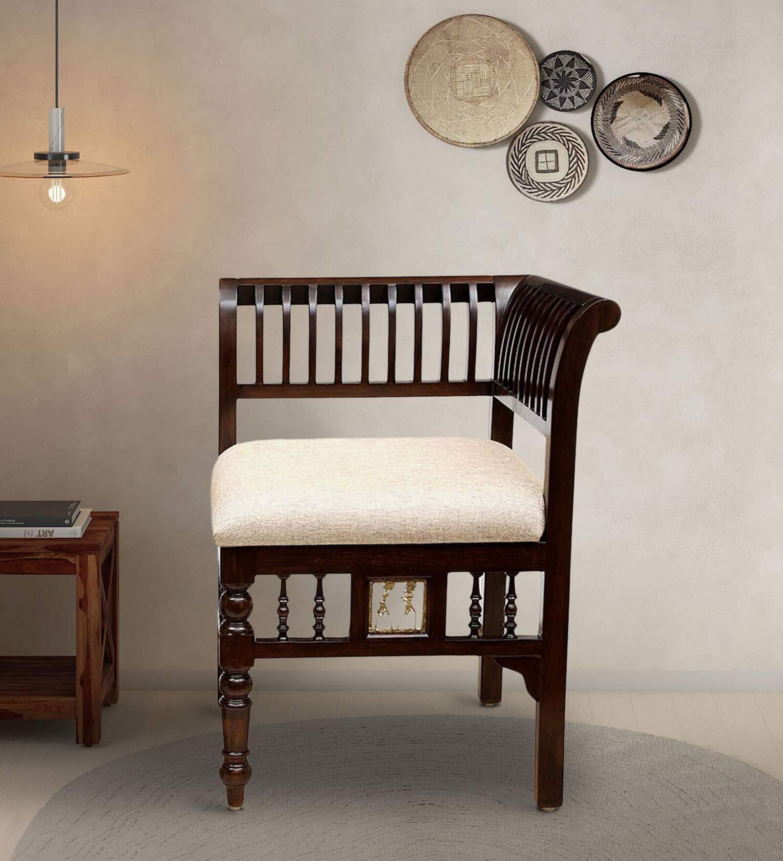 Buy Saber Teak Wood 1 Seater Sofa in Walnut Finish at 12% OFF by ...