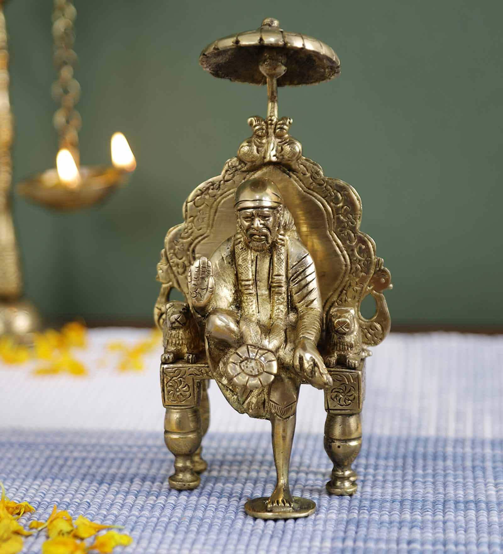 Buy Sai Baba Big Golden Brass Religious Idol by Imli Street at 24% OFF ...