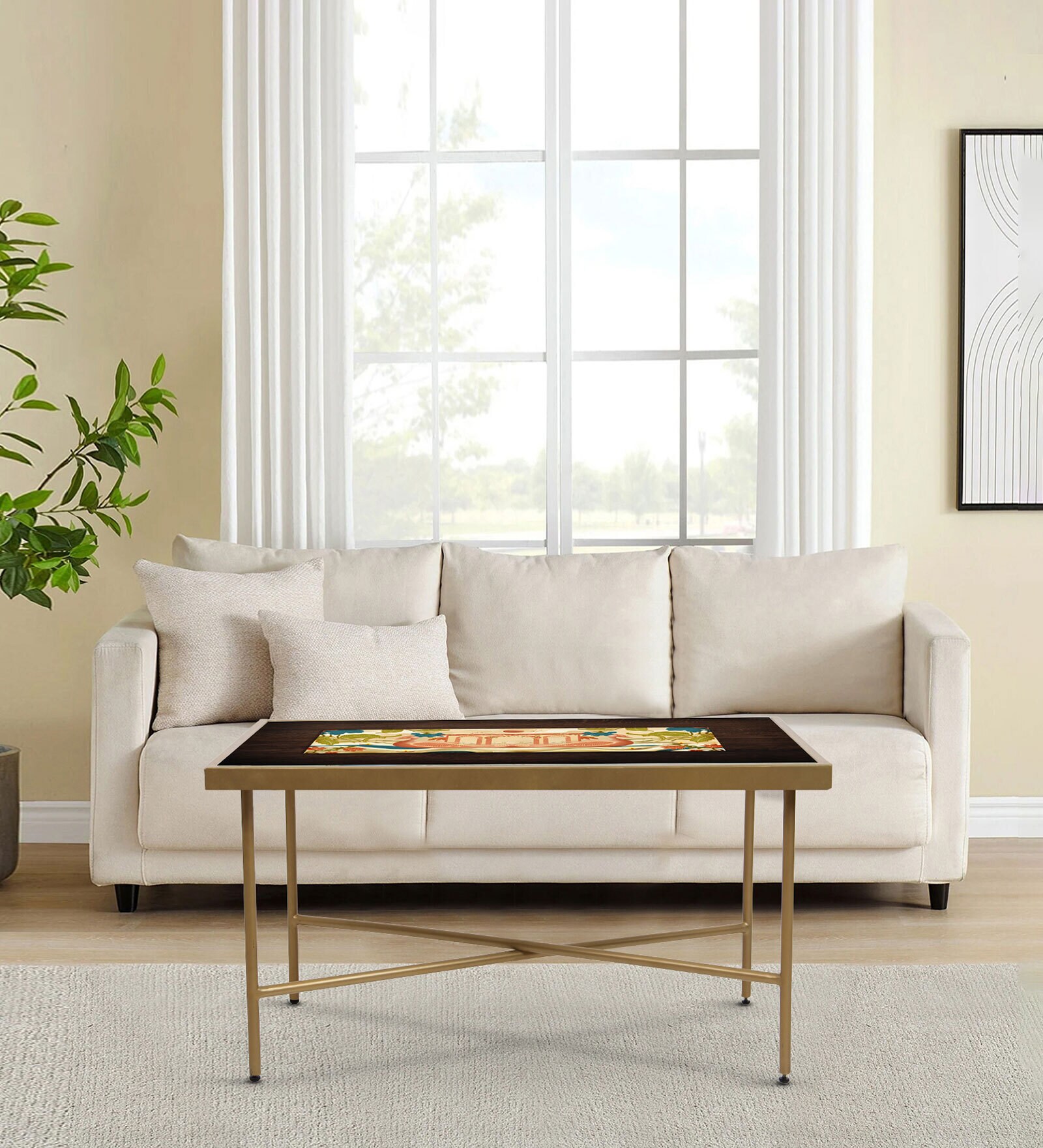 Buy Sailors Glass Top Coffee Table in Brown Colour at 20% OFF by D ...